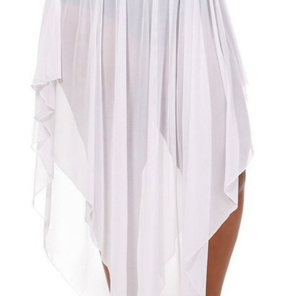 UNBRANDED | Swim | Plus Size White Netted Bodysuit Mesh Waterfall S ...
